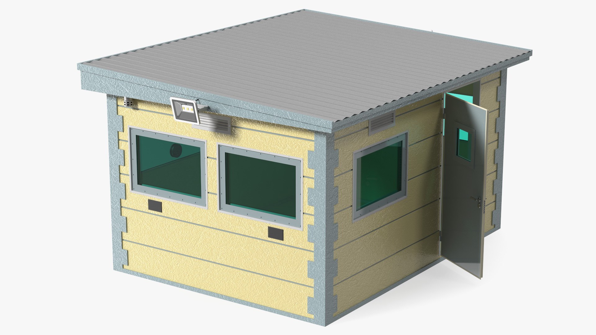 Outdoor Bullet Resistant Guard House Model - TurboSquid 1828149