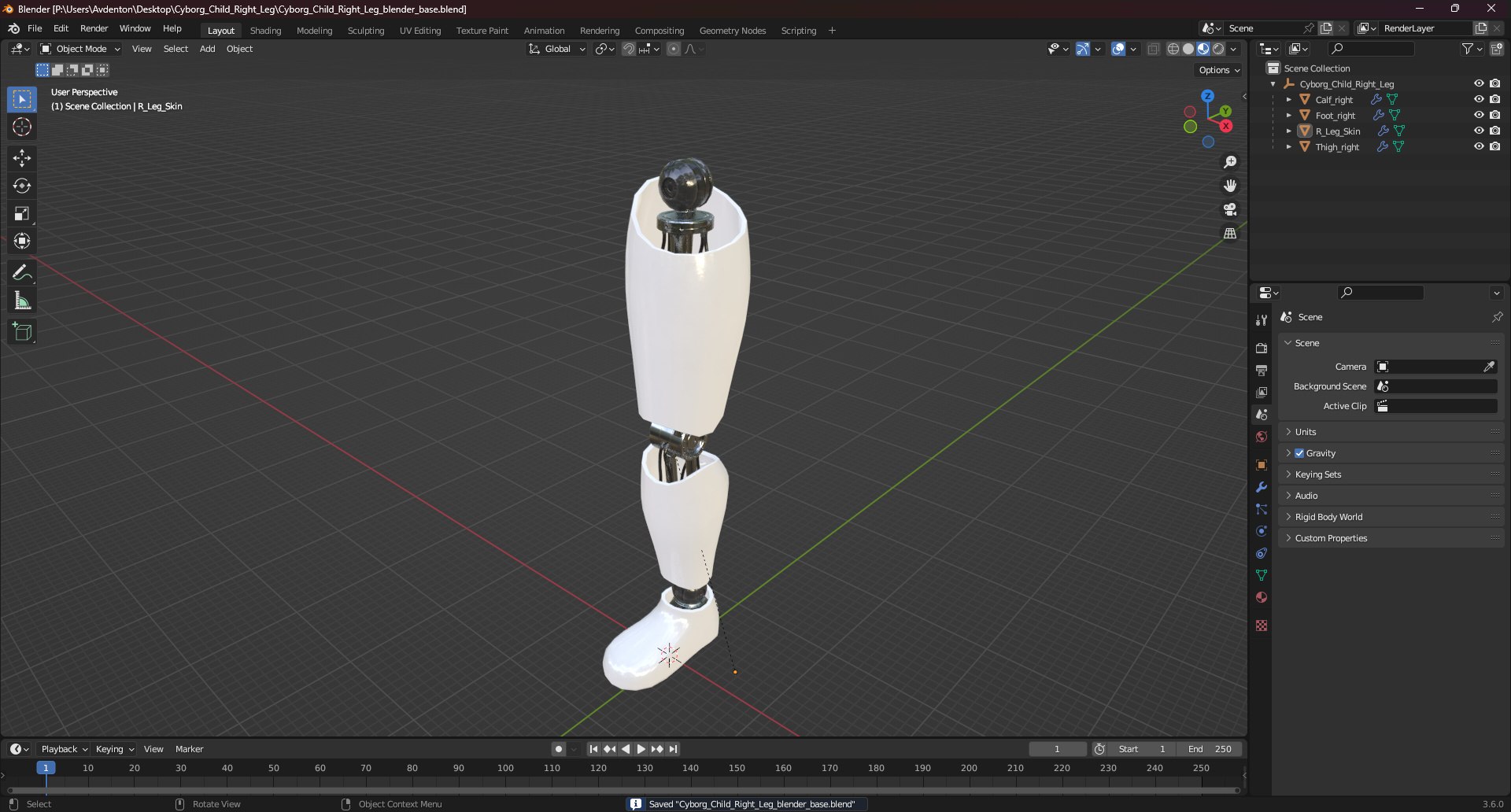 Cyborg Child Right Leg 3D Model - TurboSquid 2378217