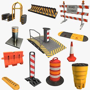 Download 3D Road Safety Barrier GlTF Models - TurboSquid