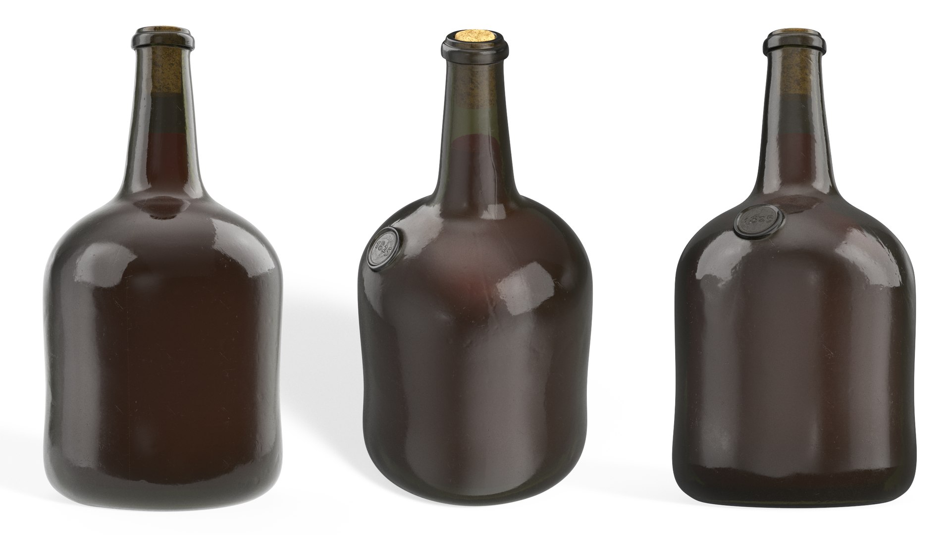 Antique Glass Rum Bottle Model - TurboSquid 2218383