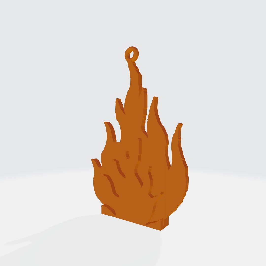 Flame Keychain 3D Model - TurboSquid 2072965