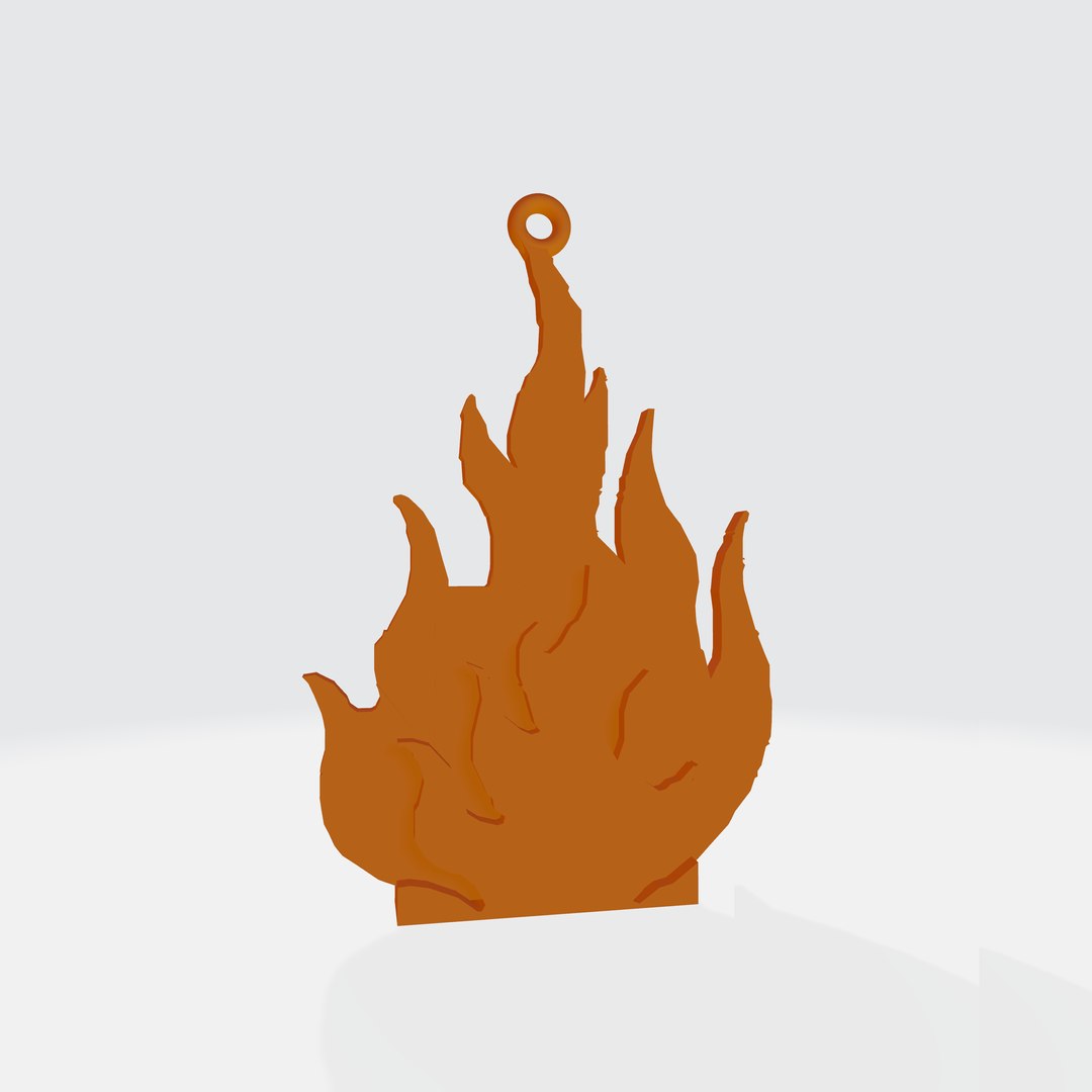Flame Keychain 3D Model - TurboSquid 2072965