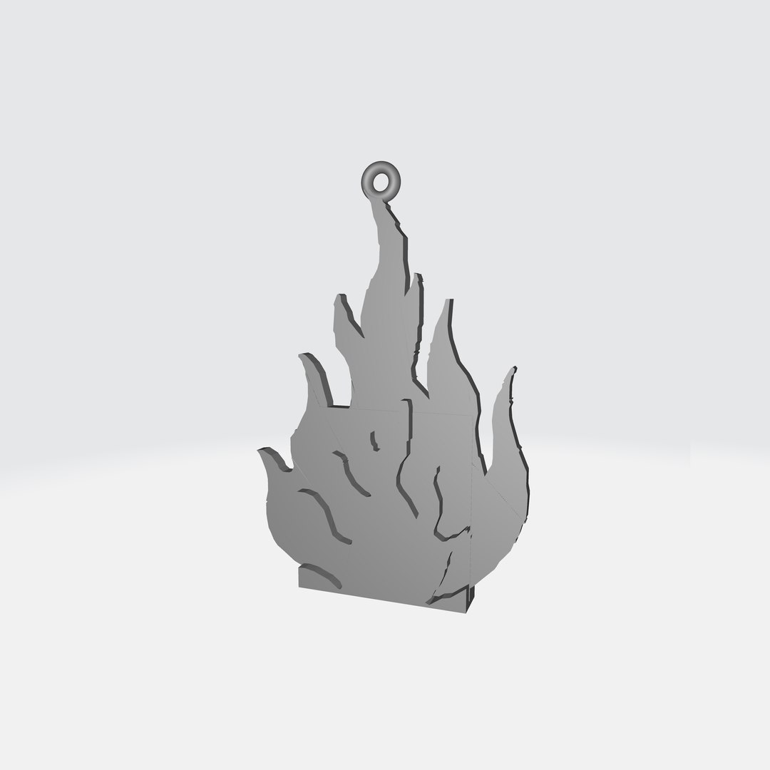 Flame Keychain 3D Model - TurboSquid 2072965