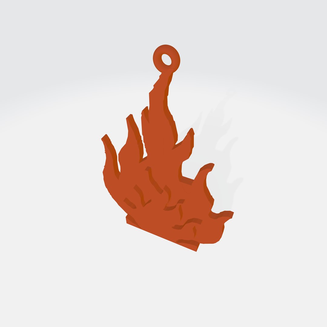 Flame Keychain 3D Model - TurboSquid 2072965