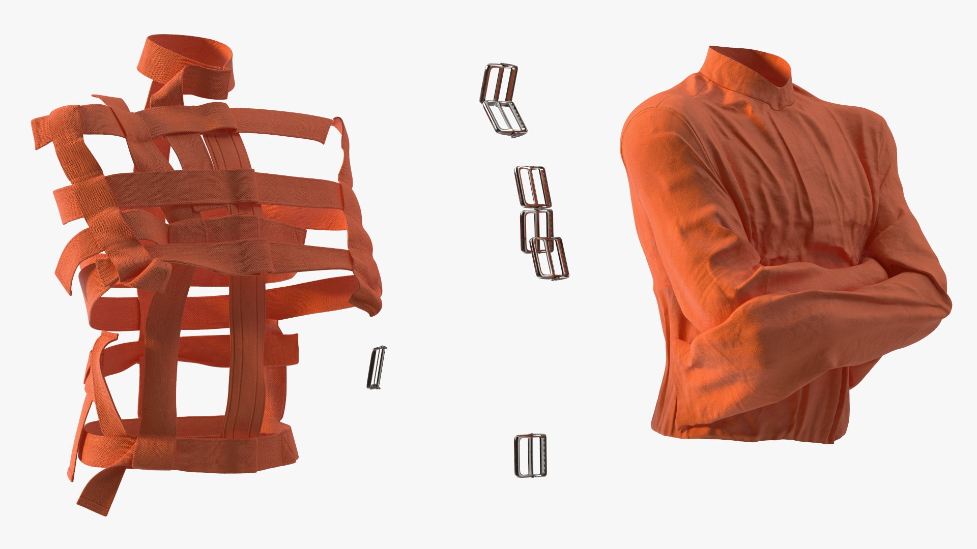 3D Mannequin In Straitjacket Orange - TurboSquid 2295123