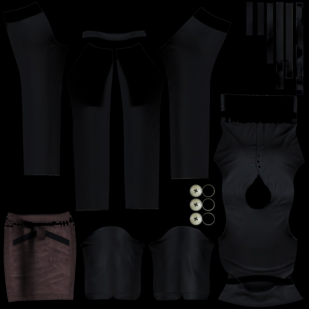 3D Female Waitress Uniform - TurboSquid 1758818