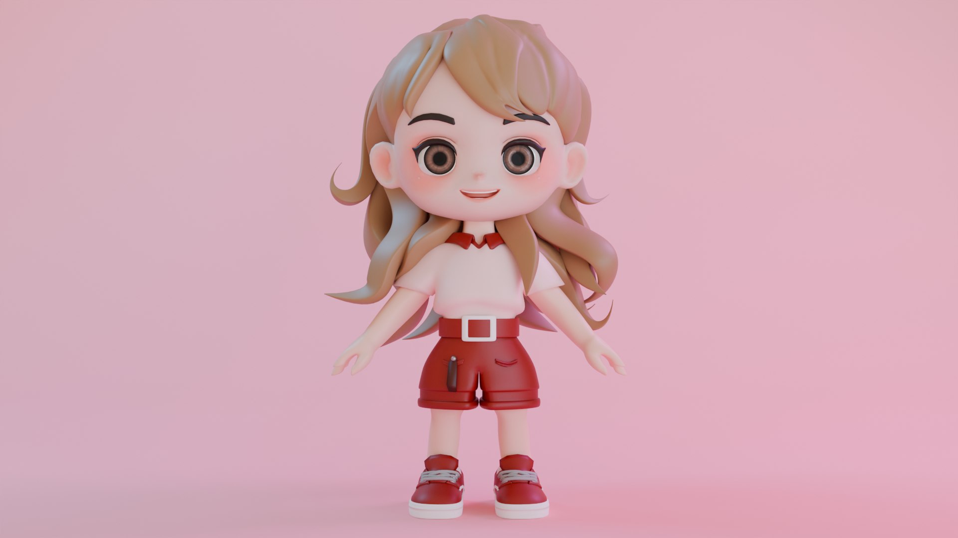 Cheerfull Cartoon Chibi Character Model - TurboSquid 2238709