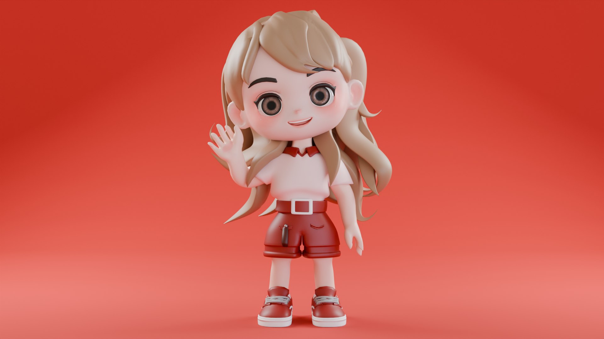Cheerfull Cartoon Chibi Character Model - TurboSquid 2238709
