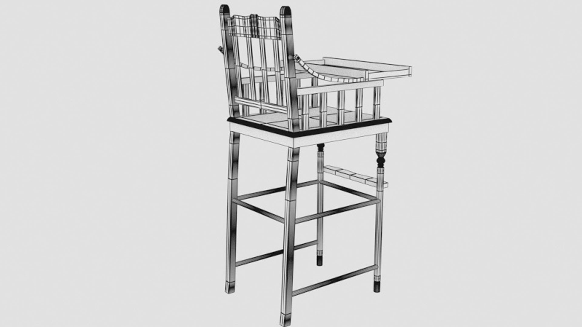 Wooden Baby Chair 3D Model - TurboSquid 2097715