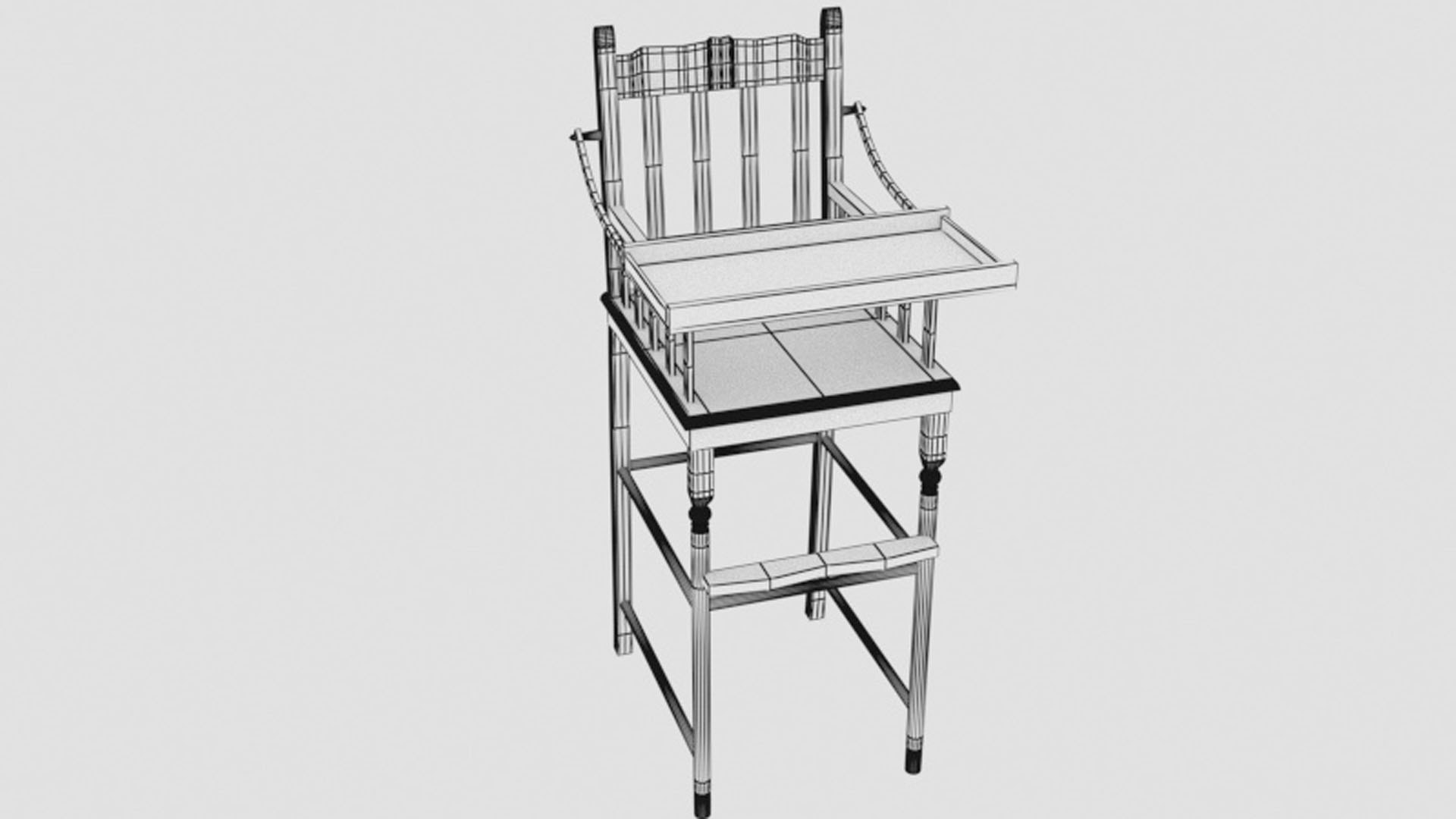 Wooden Baby Chair 3D Model - TurboSquid 2097715