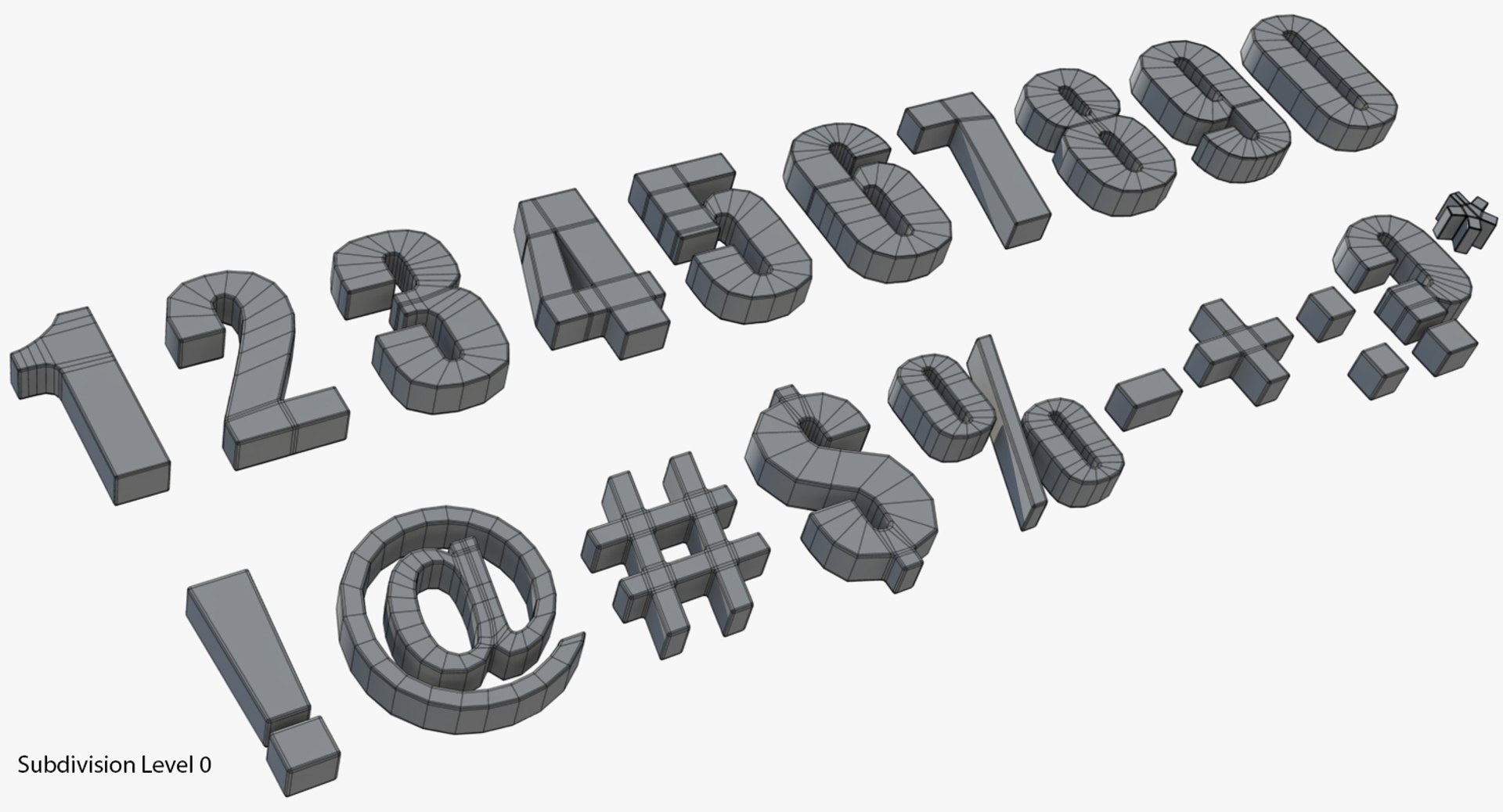 Numbers Symbols 3d X