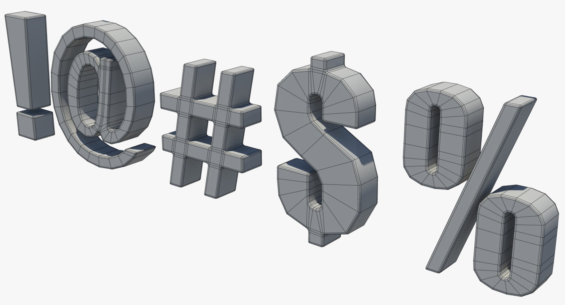 Numbers Symbols 3d X