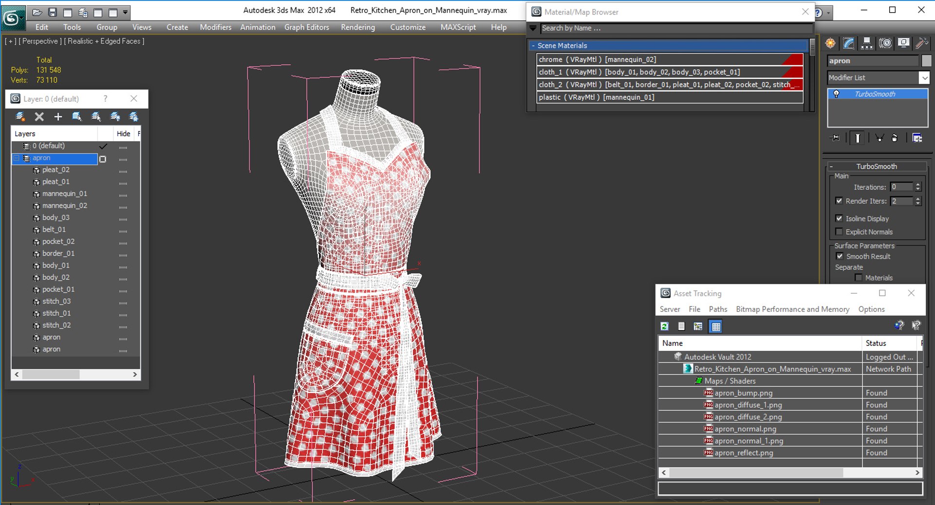 3D Retro Kitchen Apron Mannequin - TurboSquid 1303769