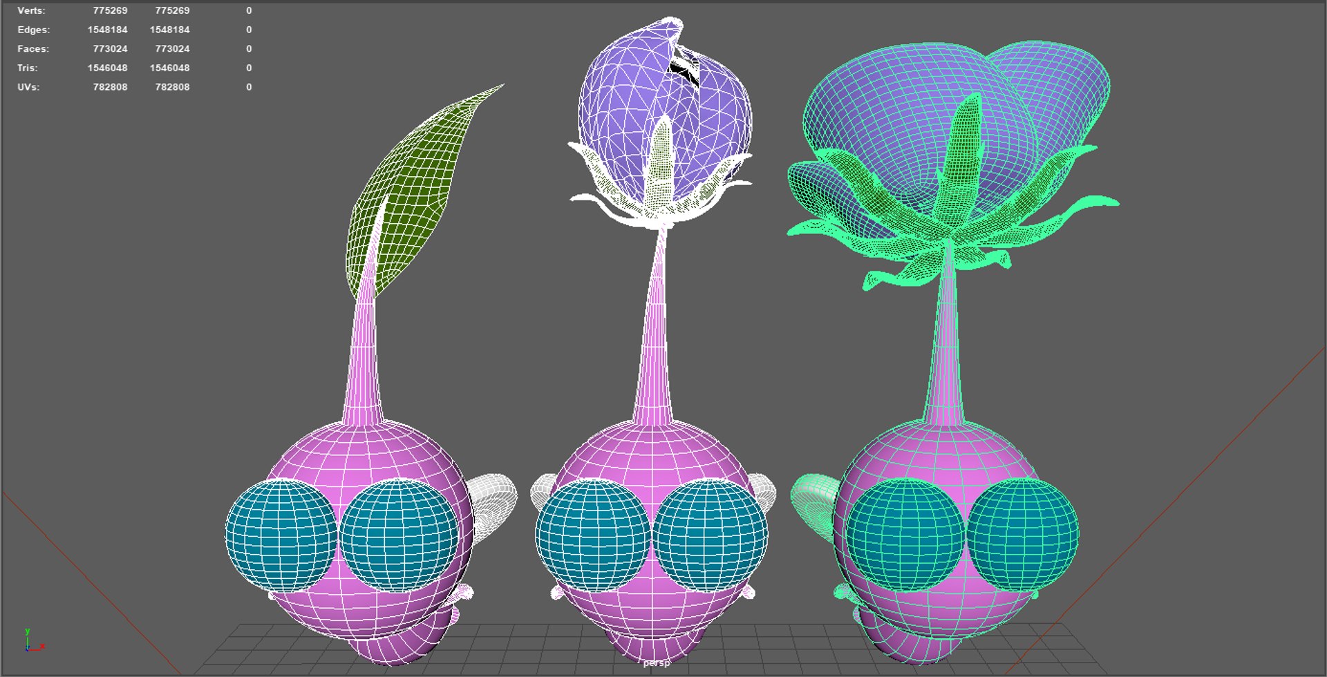 Pink Pikmin Model - TurboSquid 1657379