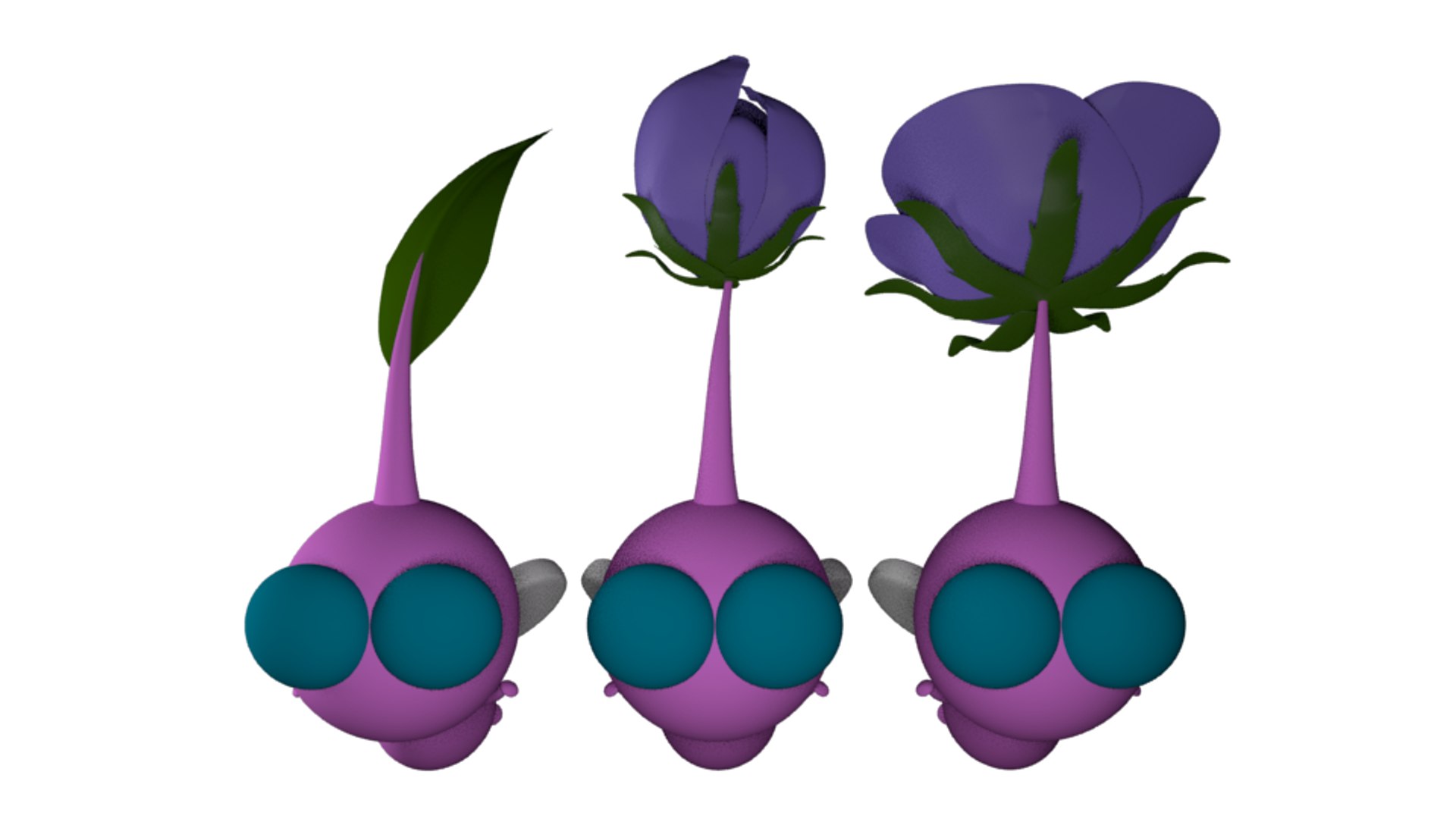 Pink pikmin model - TurboSquid 1657379