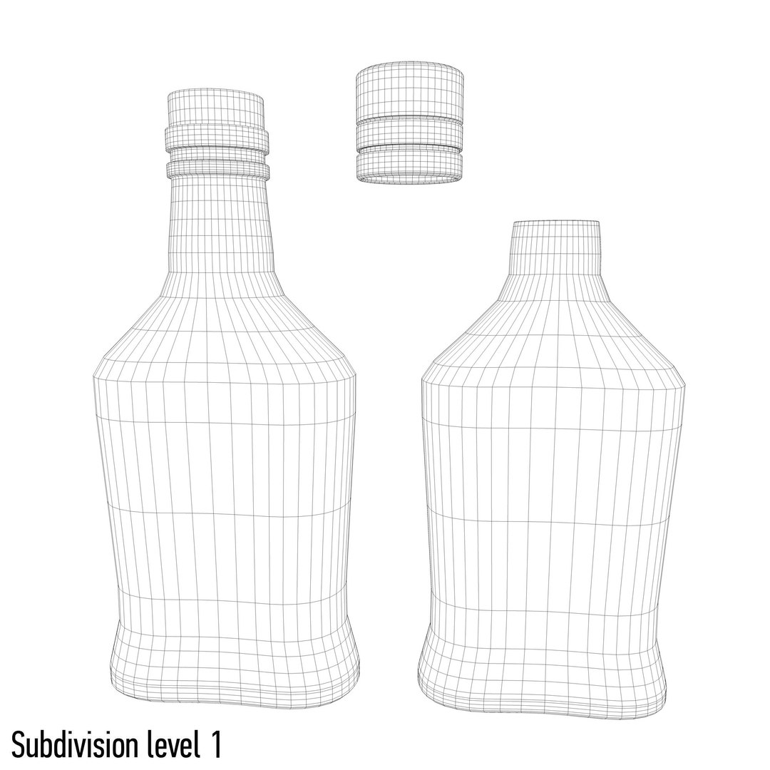 Alcohol bottle model - TurboSquid 1328379