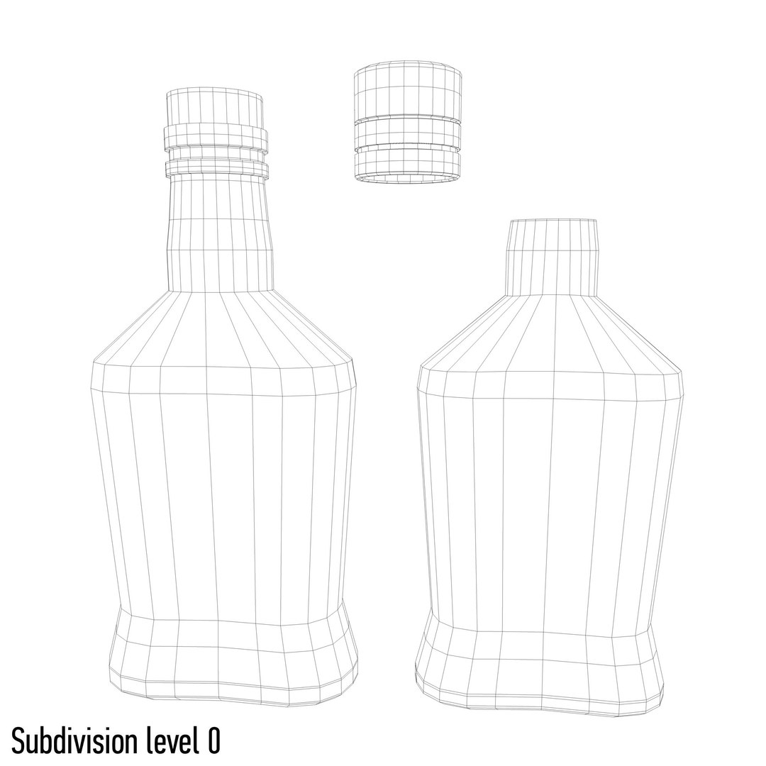 Alcohol bottle model - TurboSquid 1328379