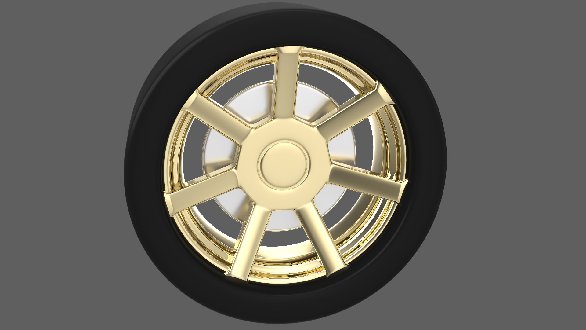 3D Simple Gold Wheel - TurboSquid 2387643