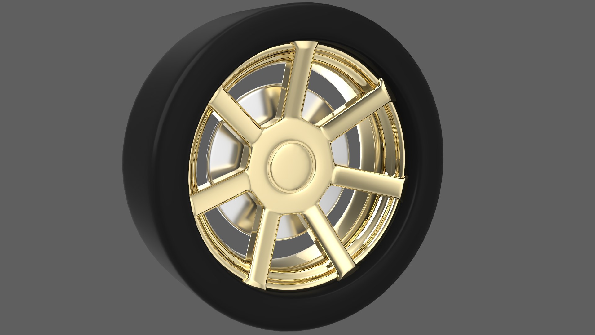 3D Simple Gold Wheel - TurboSquid 2387643