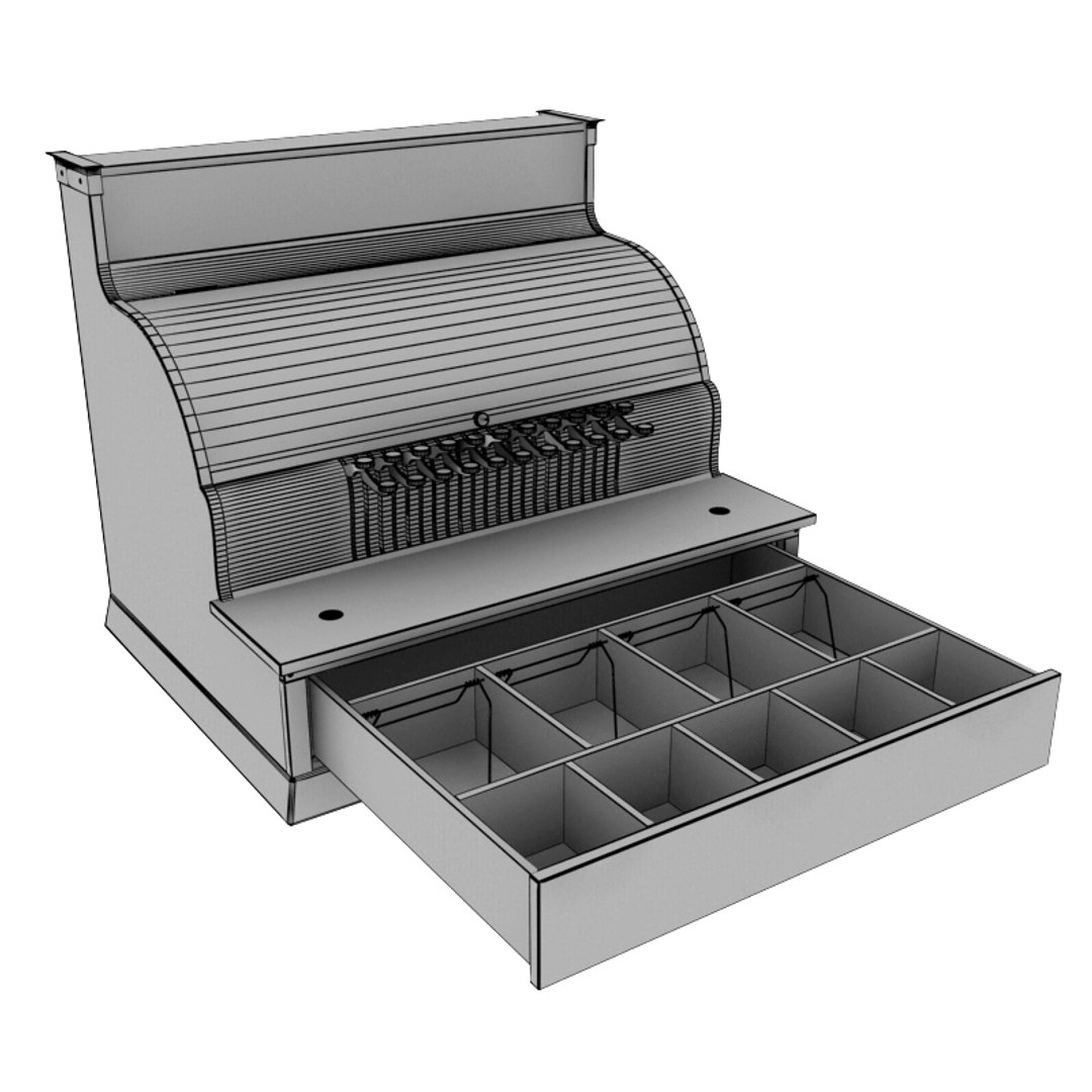 3d Model Antique Cash Register