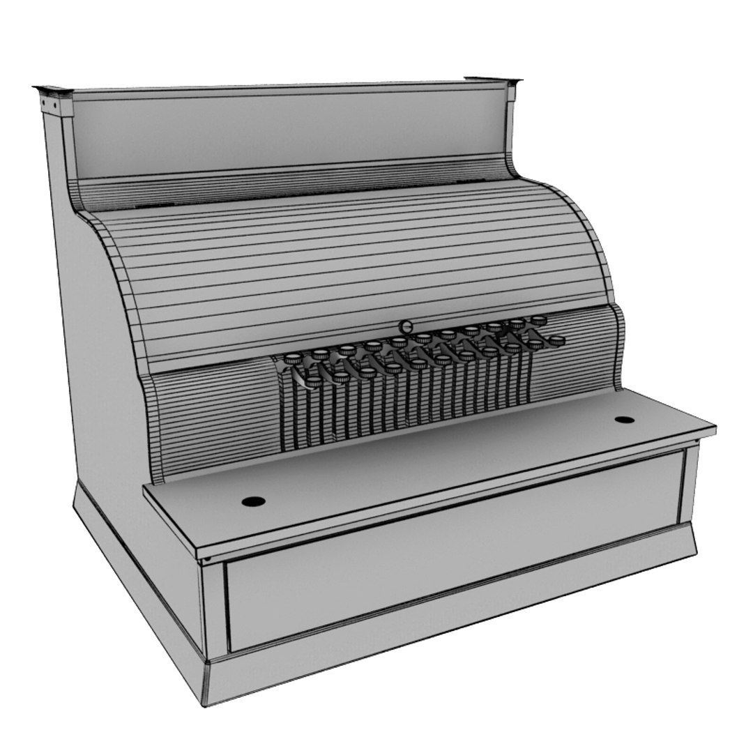 3d Model Antique Cash Register