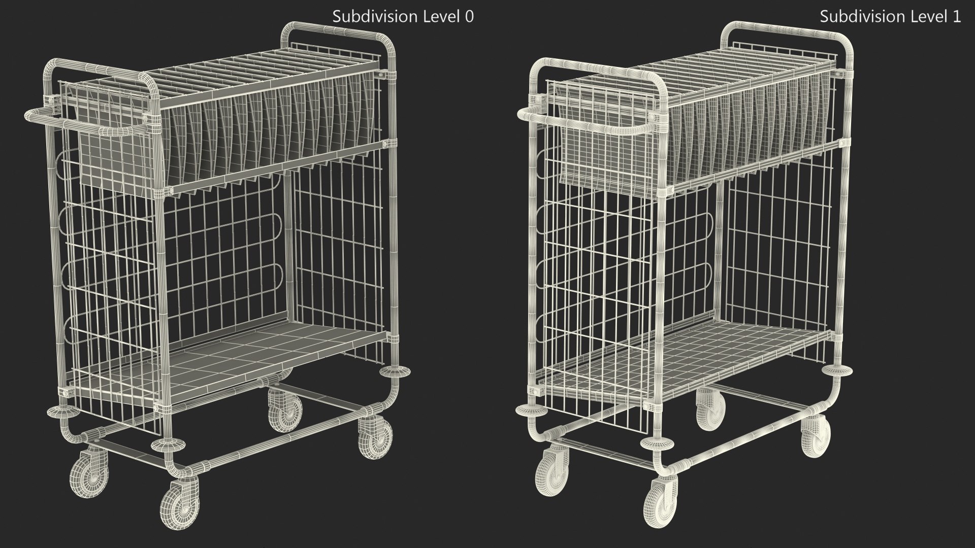 3D model Steel Mail Trolley Large - TurboSquid 1971092