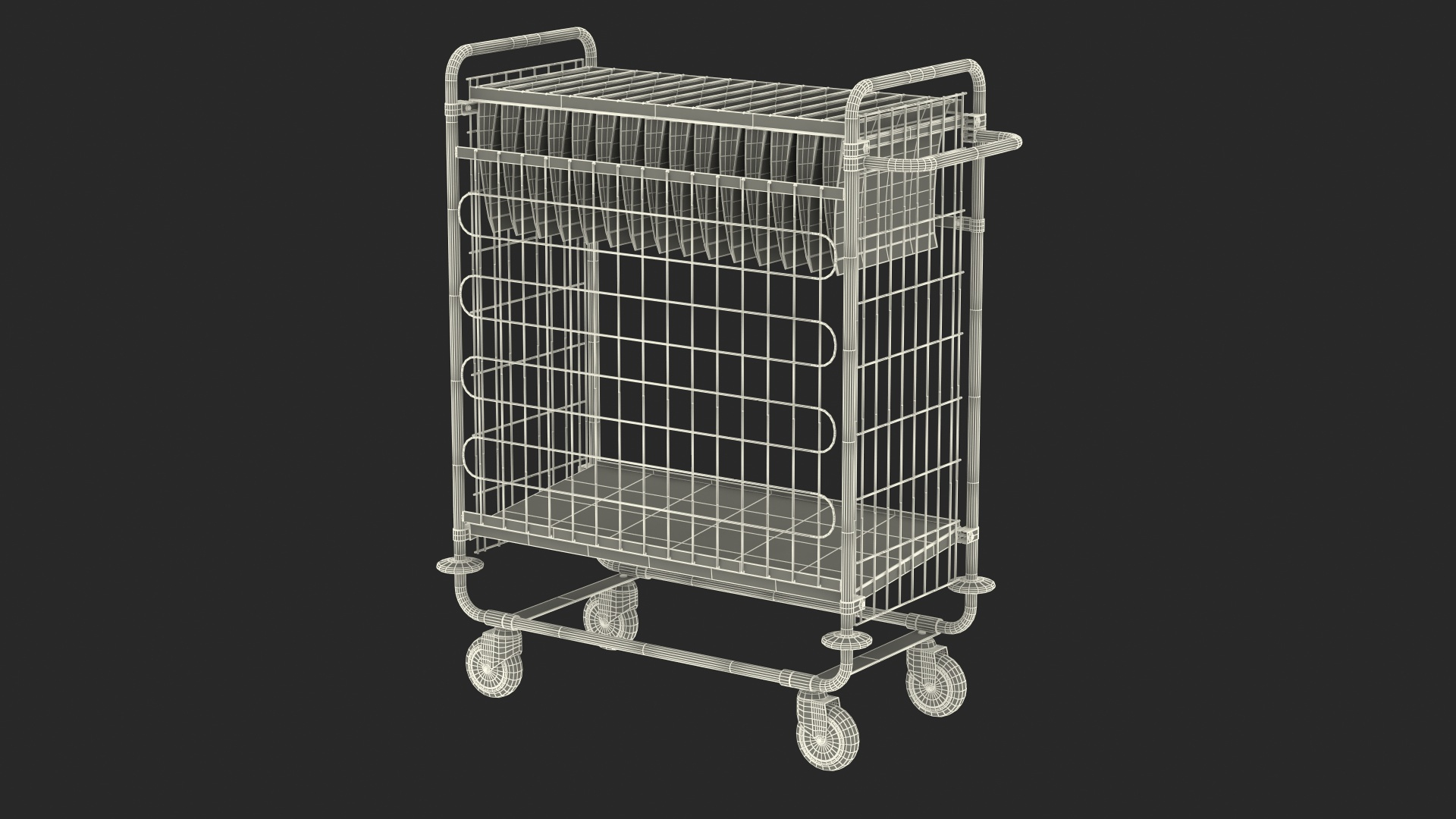 3D Model Steel Mail Trolley Large - TurboSquid 1971092