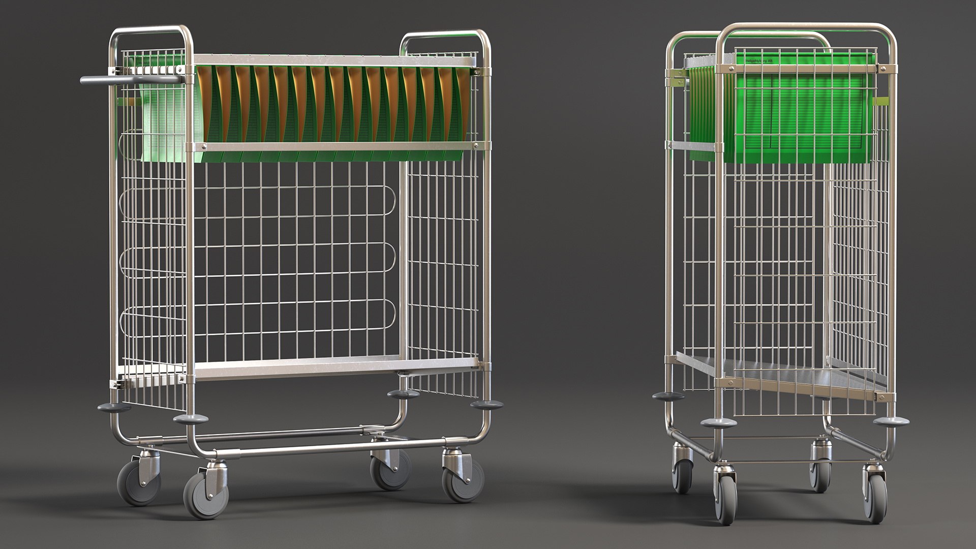 3D Model Steel Mail Trolley Large - TurboSquid 1971092
