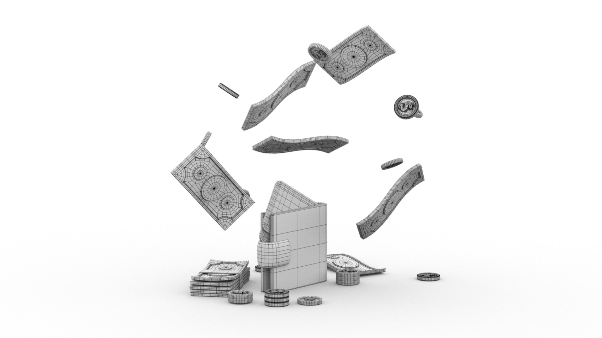 Cartoon Money 3D Model - TurboSquid 2265366