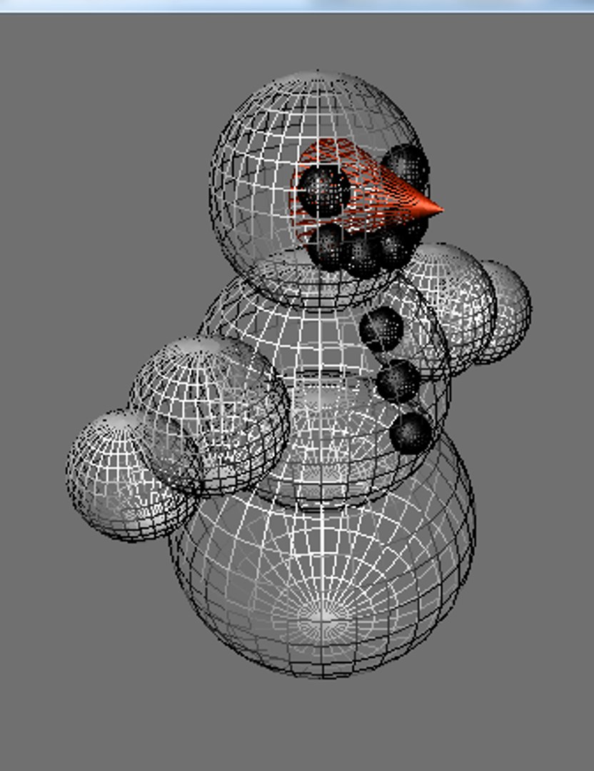 X Snowman 3d Model