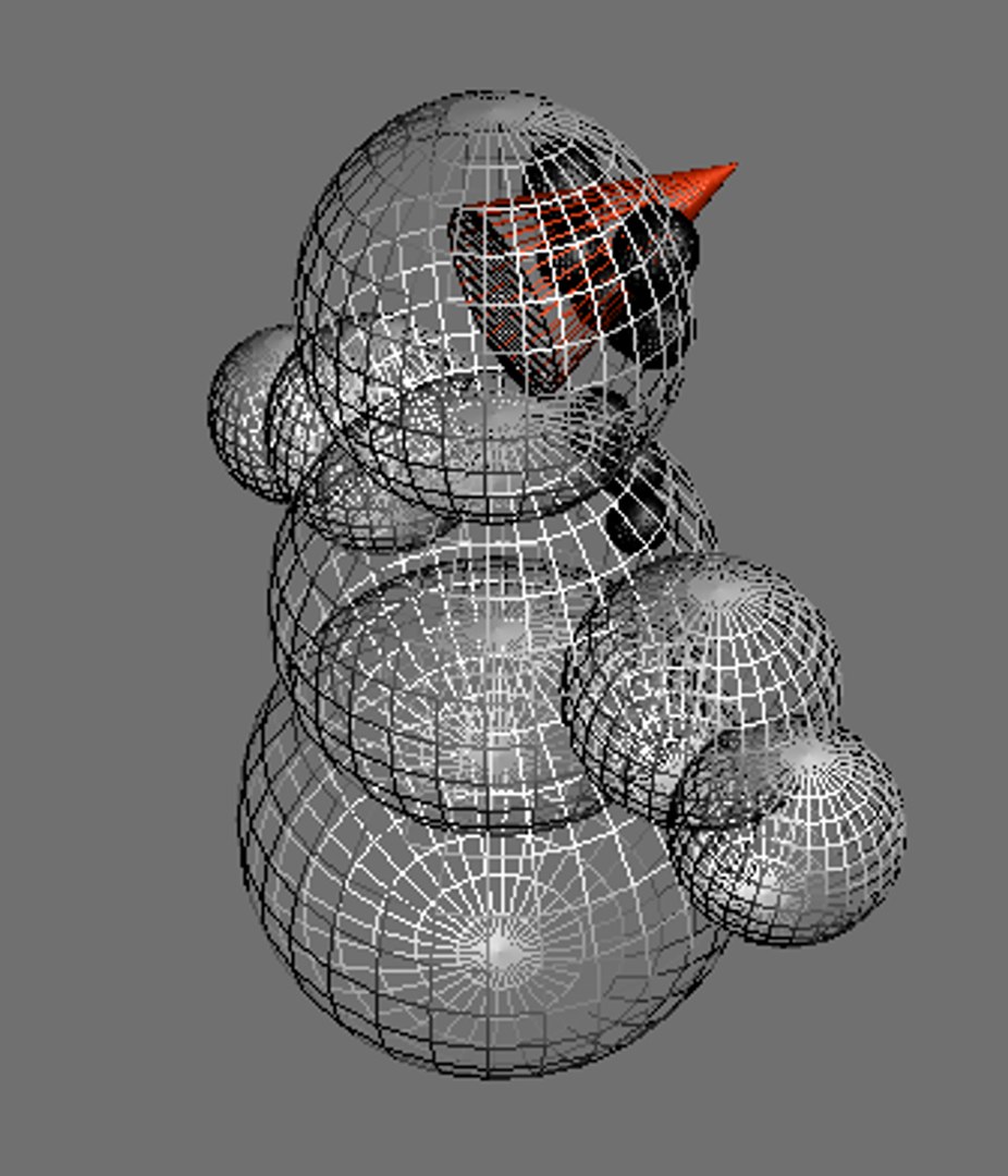 X Snowman 3d Model