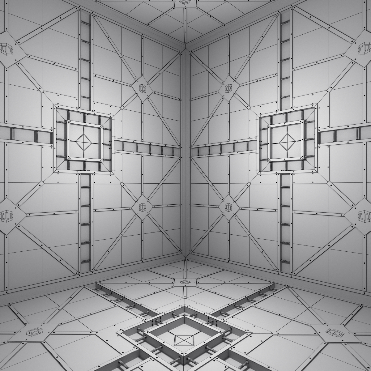 3d model of sci fi room hypercube