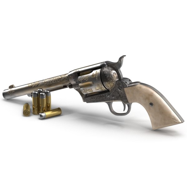 3d model revolver modeled realistic