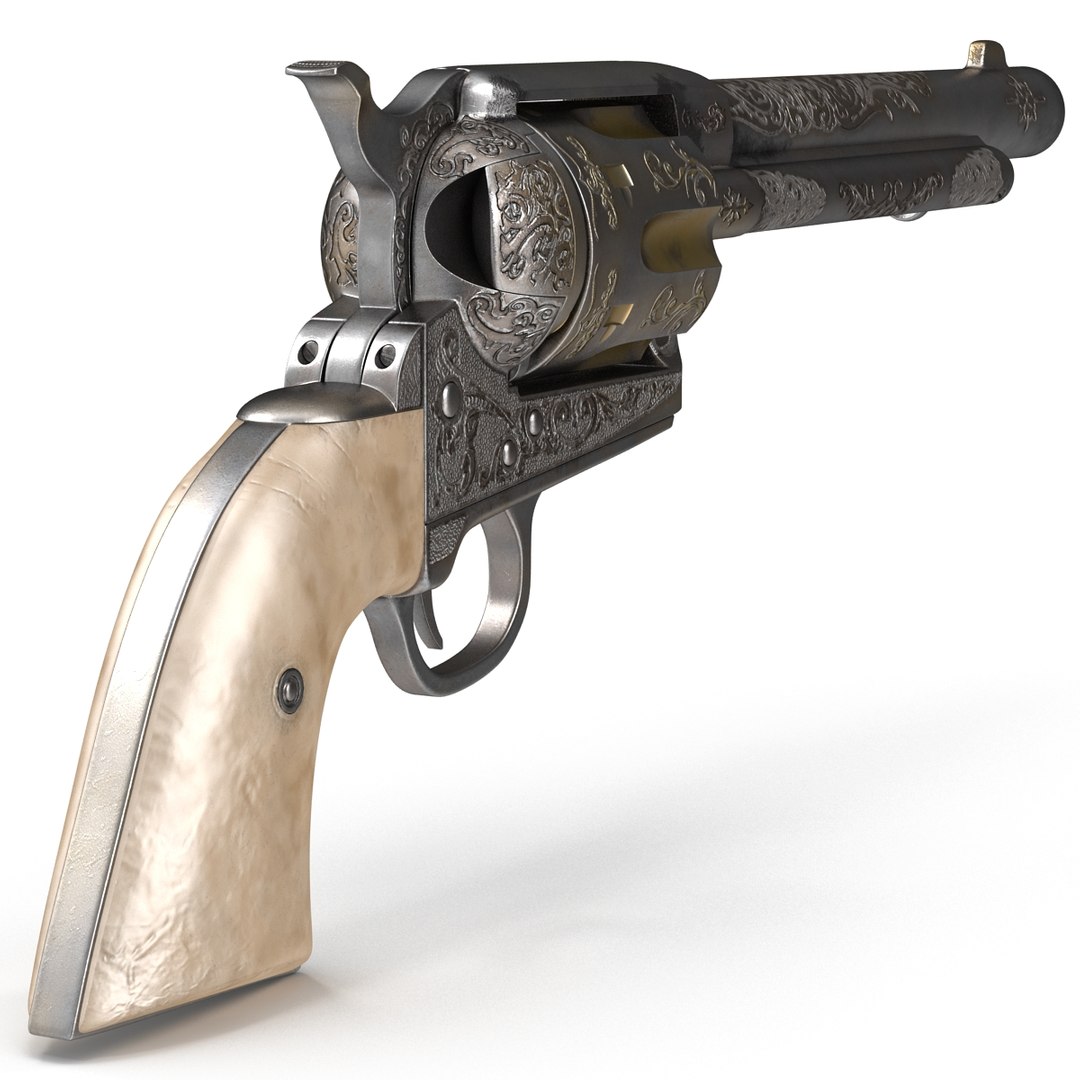 3d model revolver modeled realistic