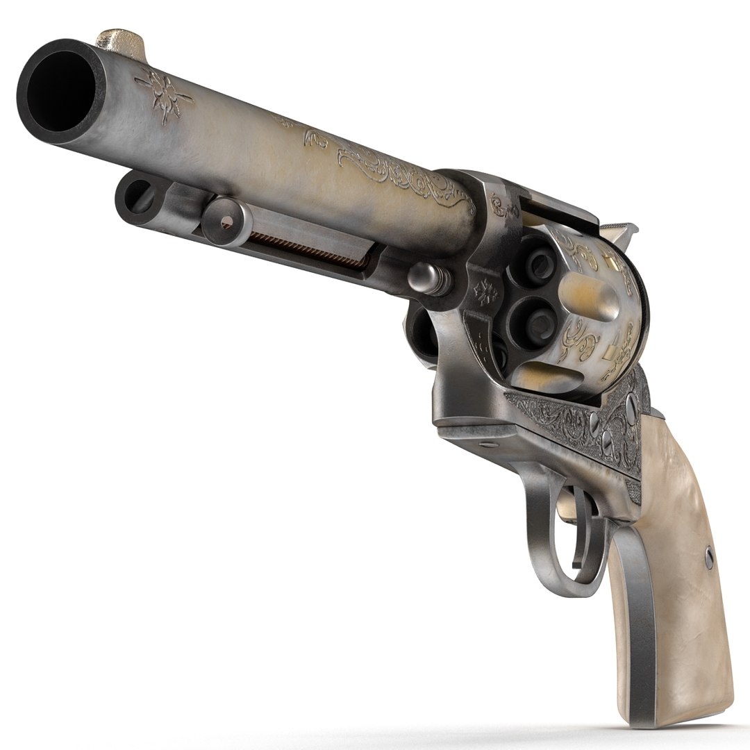 3d model revolver modeled realistic