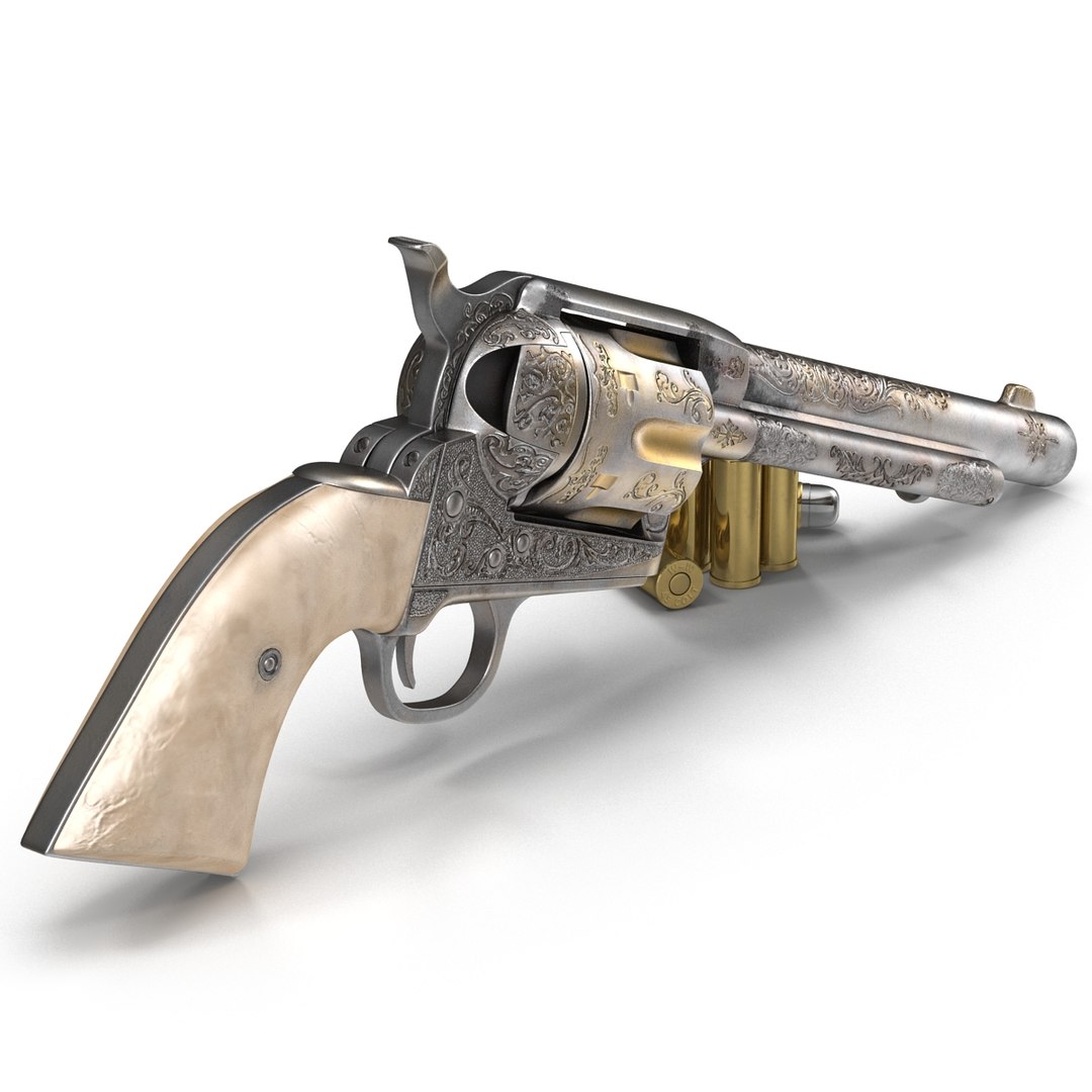 3d model revolver modeled realistic