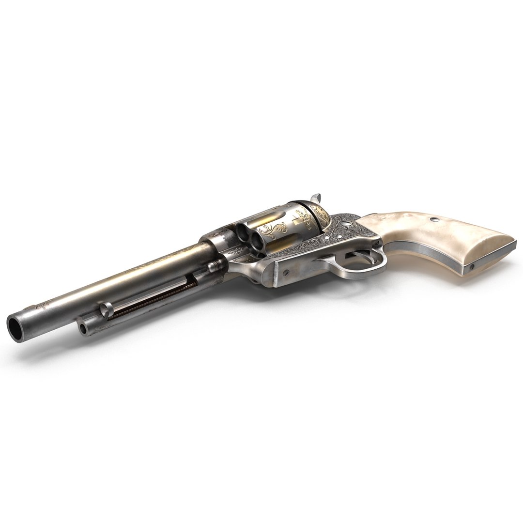 3d model revolver modeled realistic