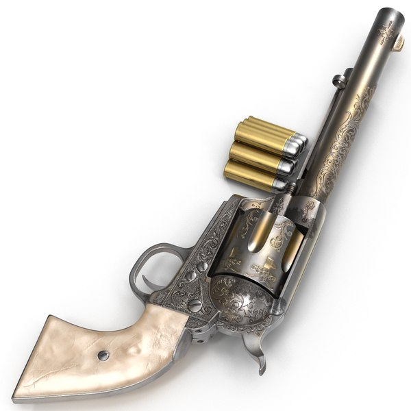 3d model revolver modeled realistic