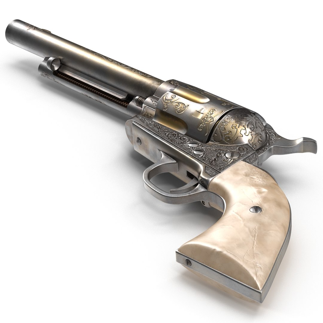3d model revolver modeled realistic