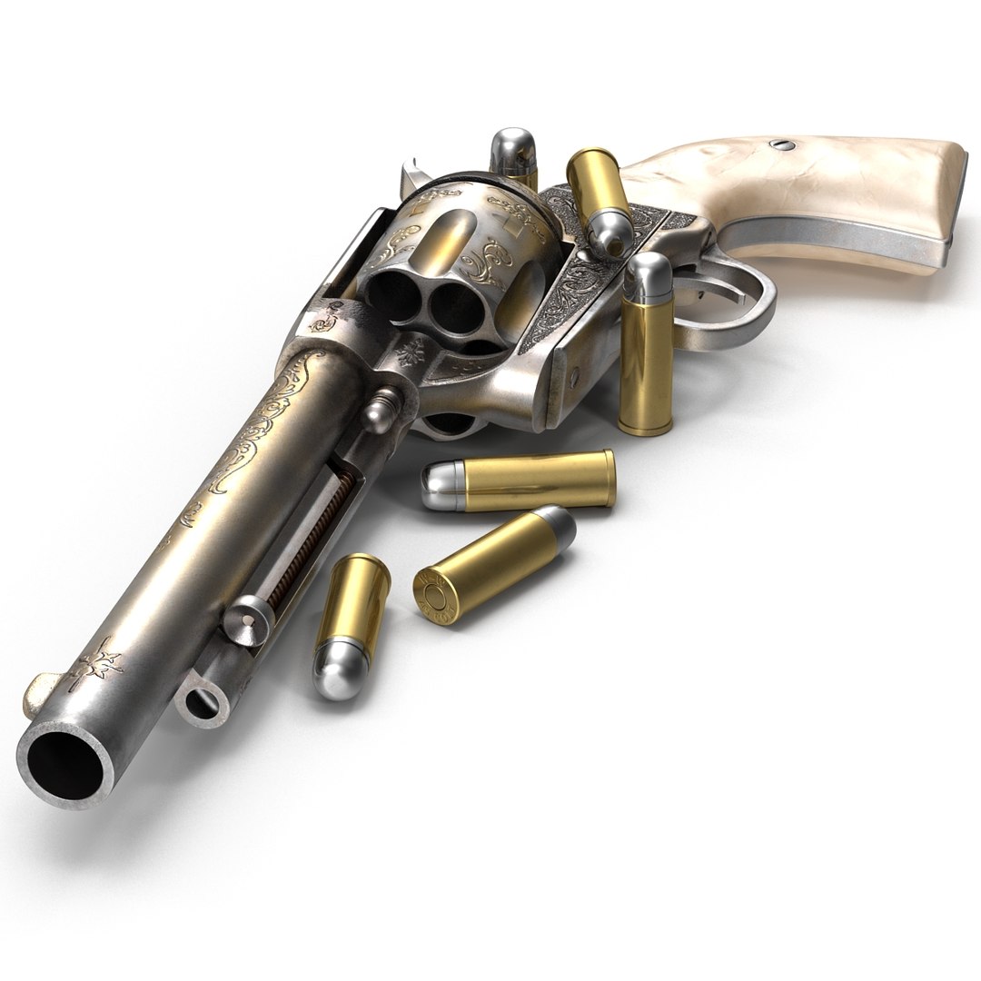 3d model revolver modeled realistic