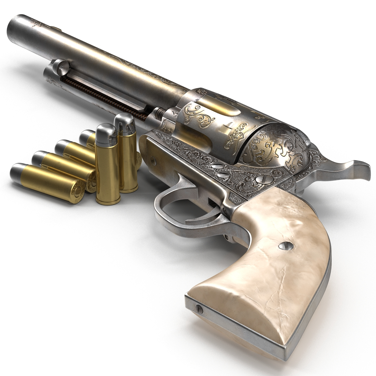 3d model revolver modeled realistic