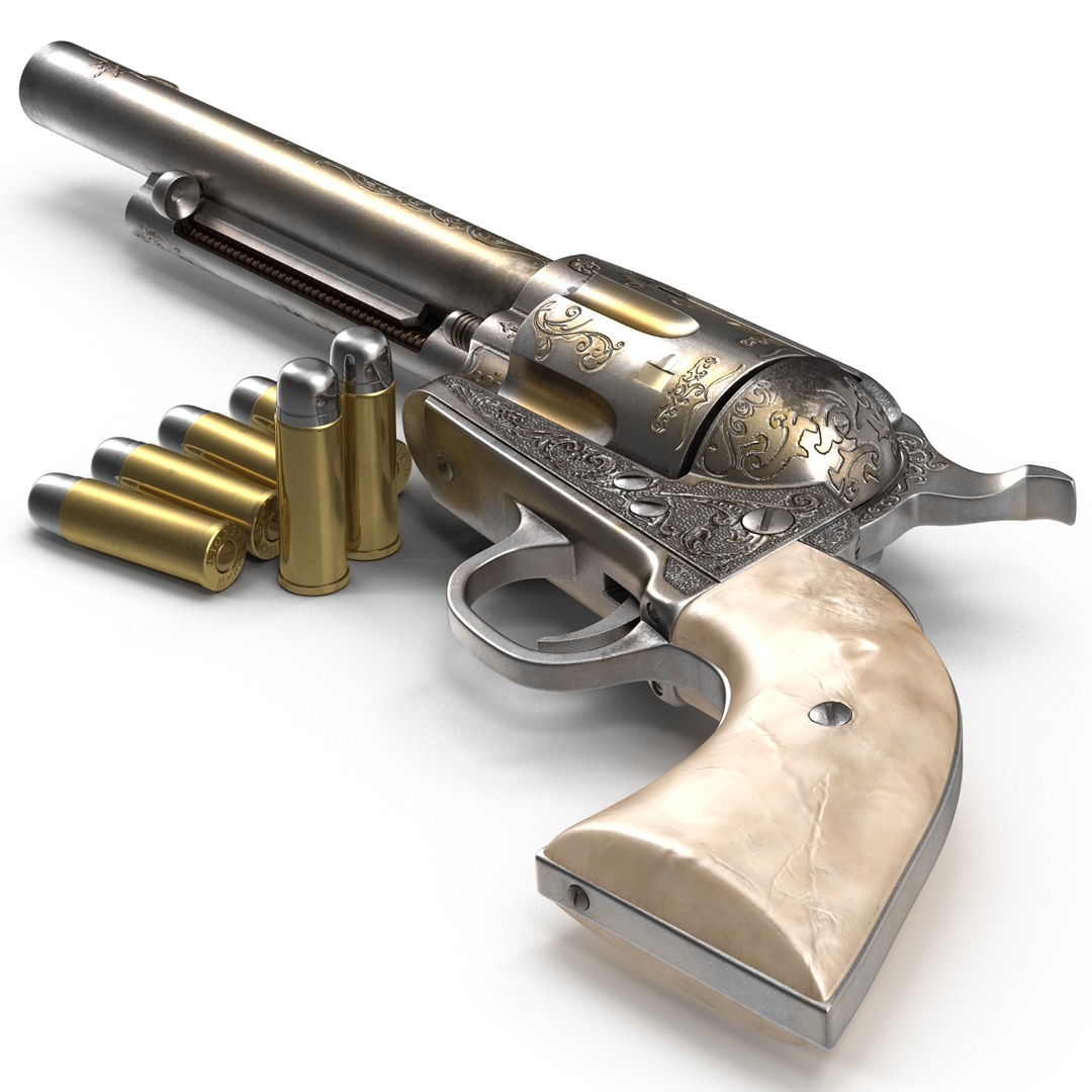 3d model revolver modeled realistic