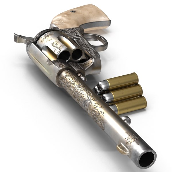 3d model revolver modeled realistic