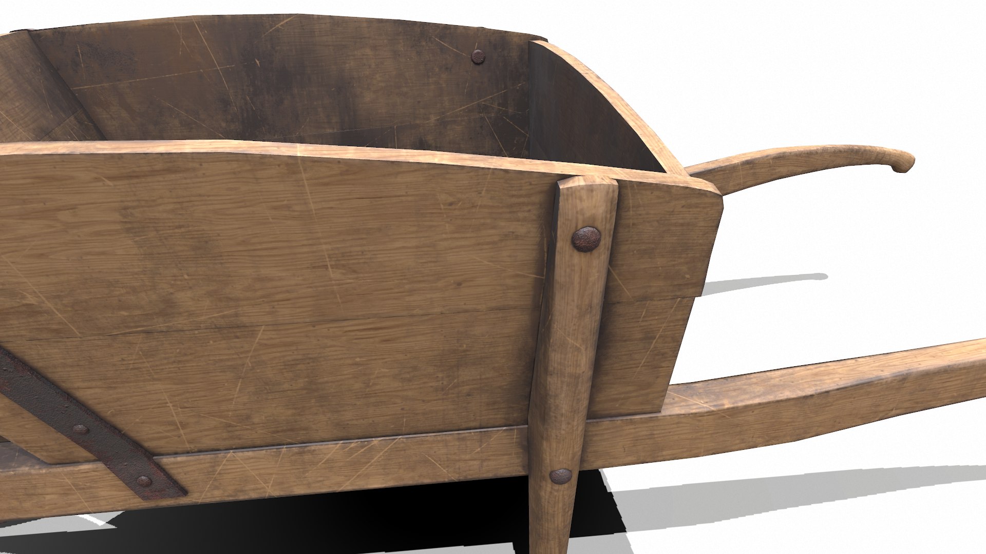Wooden Wheelbarrow Low-poly PBR 3D Model - TurboSquid 2133997