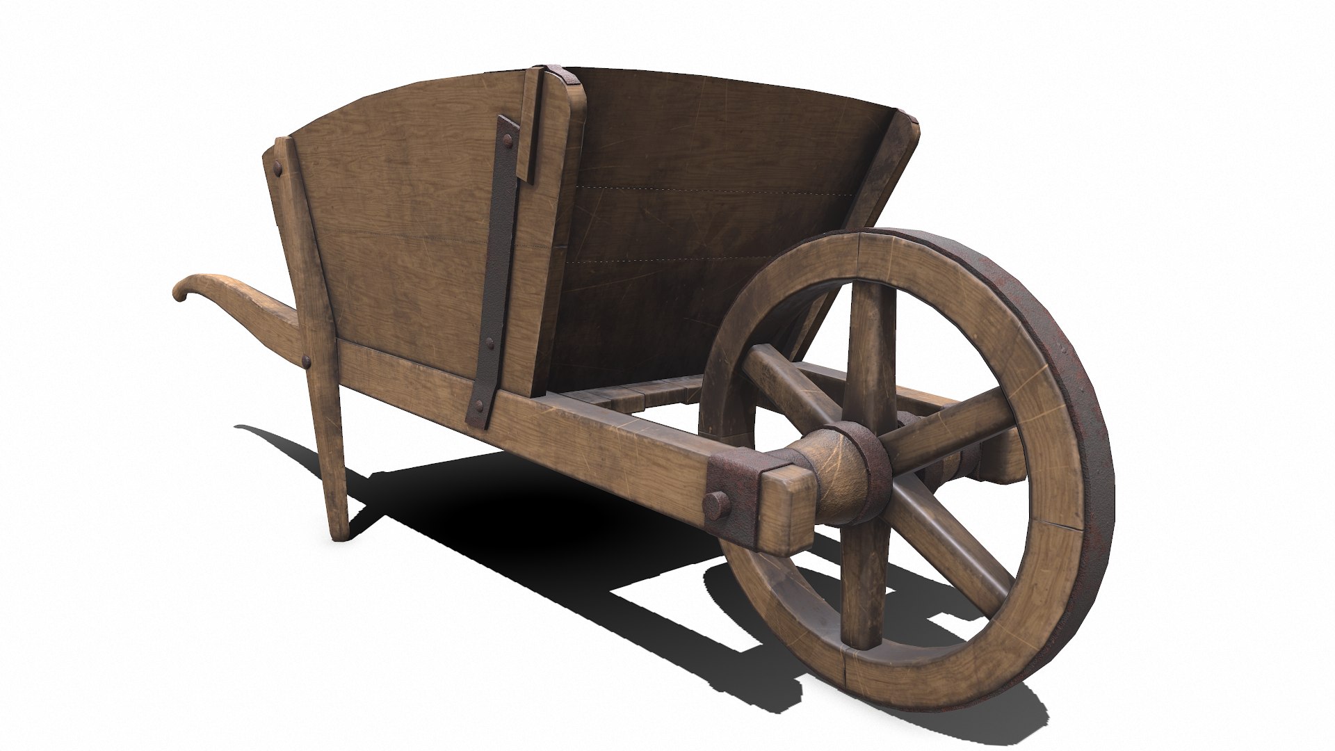 Wooden Wheelbarrow Low-poly PBR 3D Model - TurboSquid 2133997