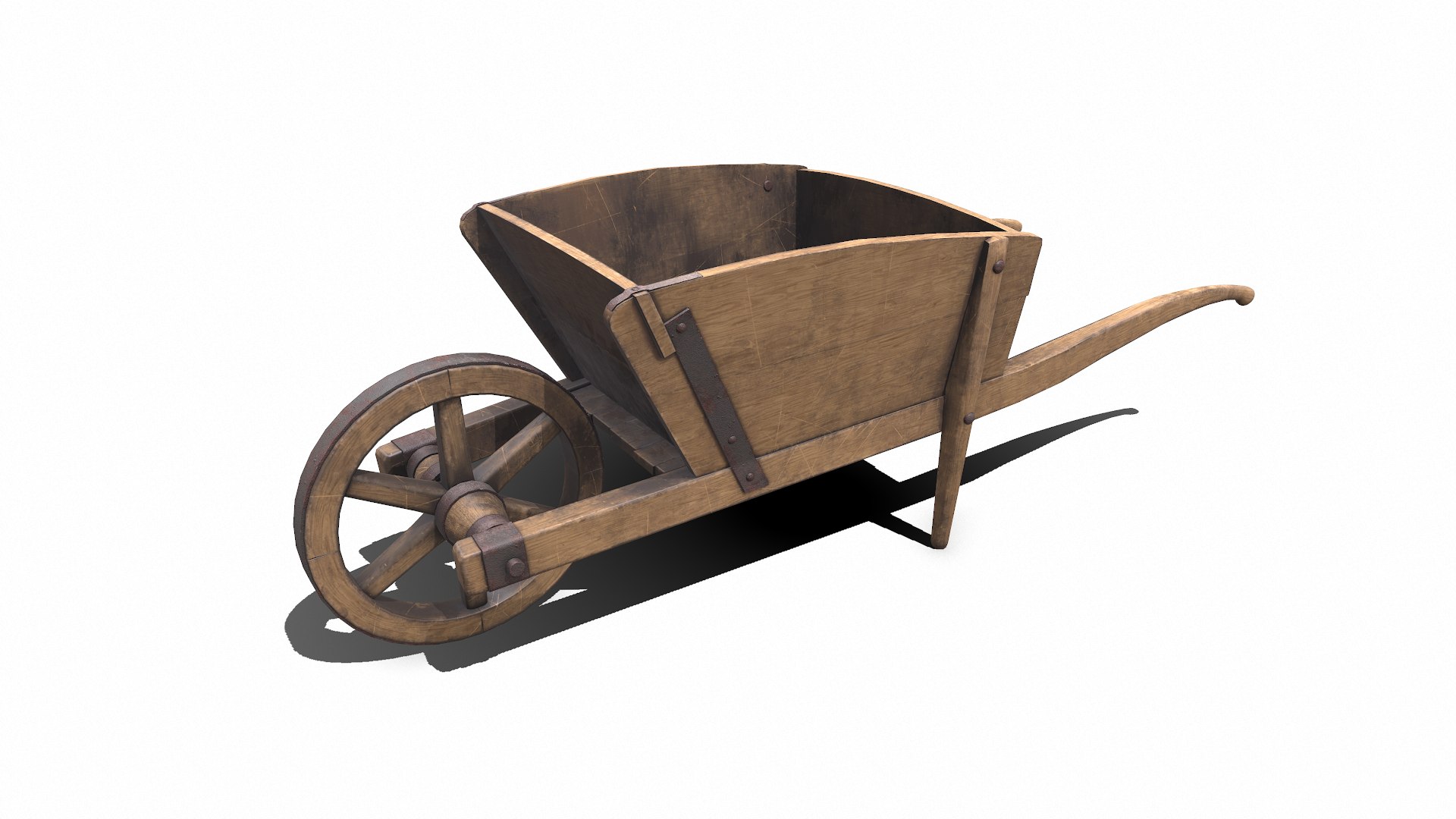 Wooden Wheelbarrow Low-poly PBR 3D Model - TurboSquid 2133997