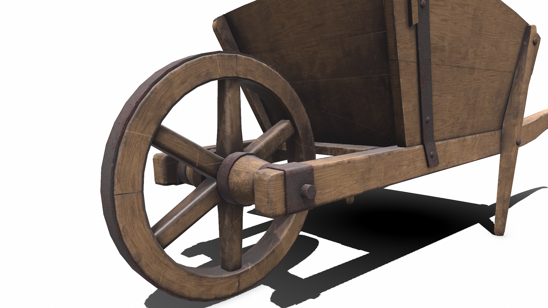 Wooden Wheelbarrow Low-poly PBR 3D Model - TurboSquid 2133997