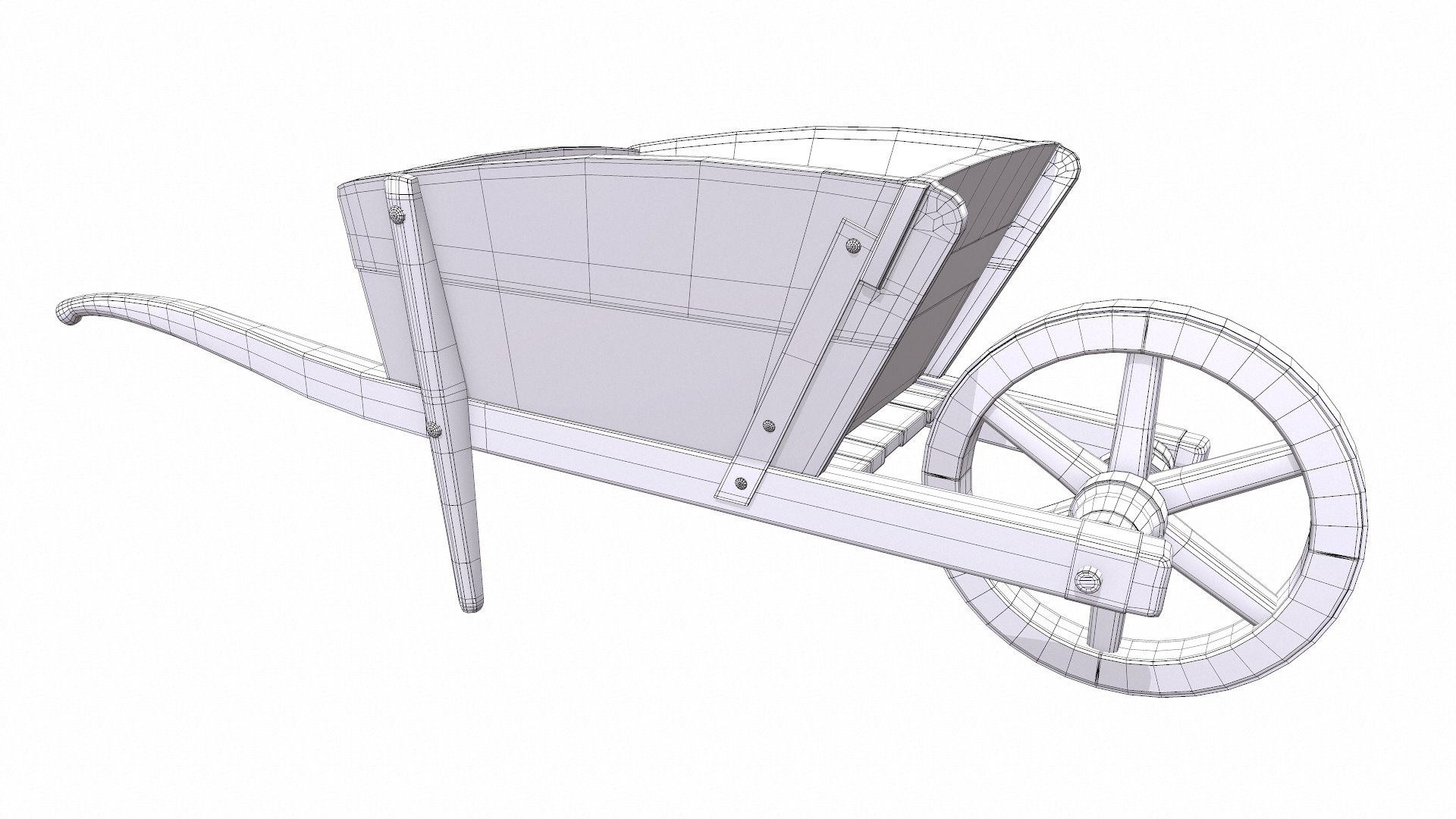 Wooden Wheelbarrow Low-poly PBR 3D model - TurboSquid 2133997