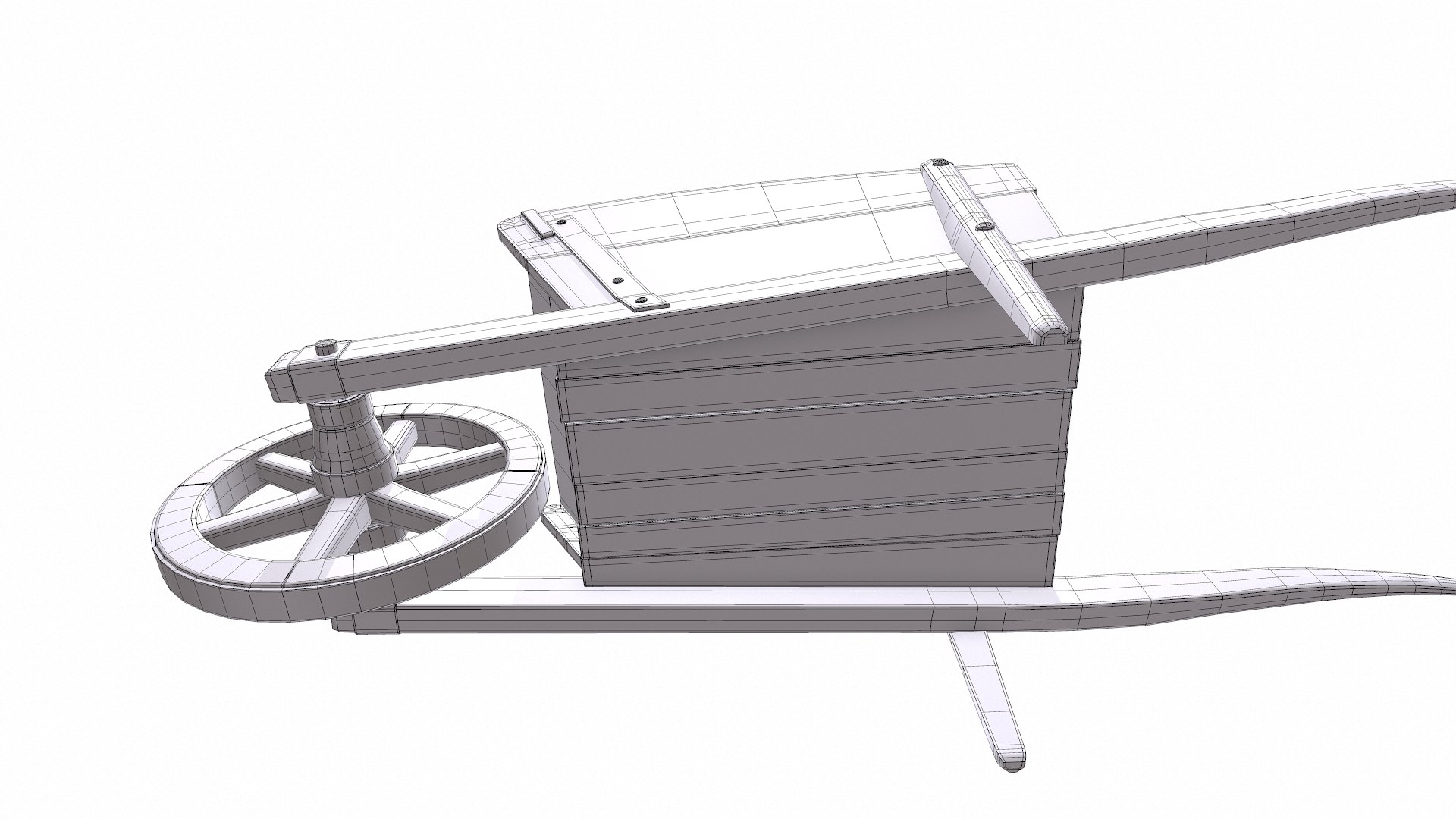 Wooden Wheelbarrow Low-poly PBR 3D model - TurboSquid 2133997