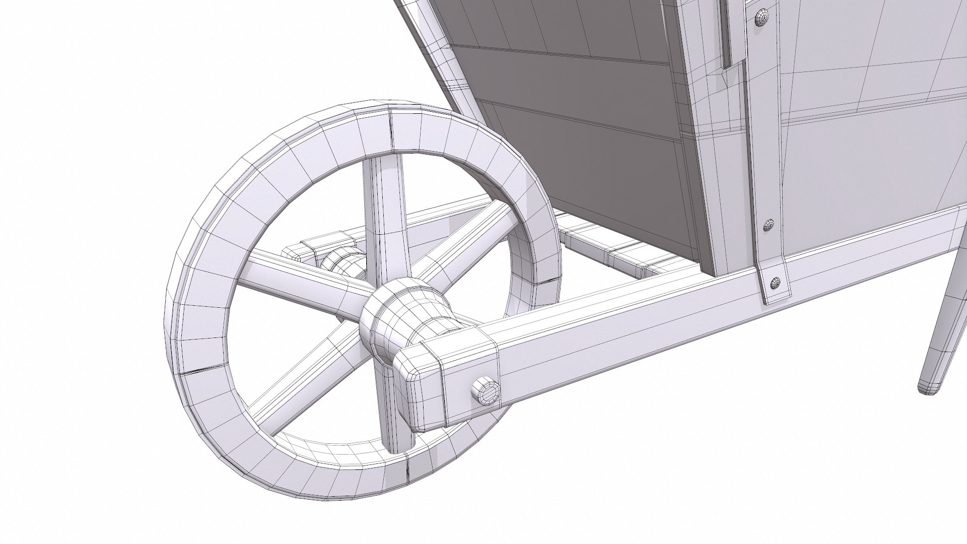 Wooden Wheelbarrow Low-poly PBR 3D model - TurboSquid 2133997